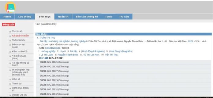 Ứng dụng phần mềm VIETBIBLIO tại thư viện Trường TH&THCS Lê Quý Đôn ...